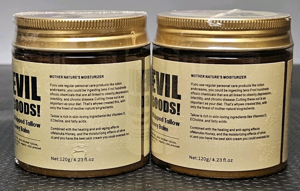 Lot of 2 Evil Goods Whipped Beef Tallow and Manuka Honey Balm 4 oz ...