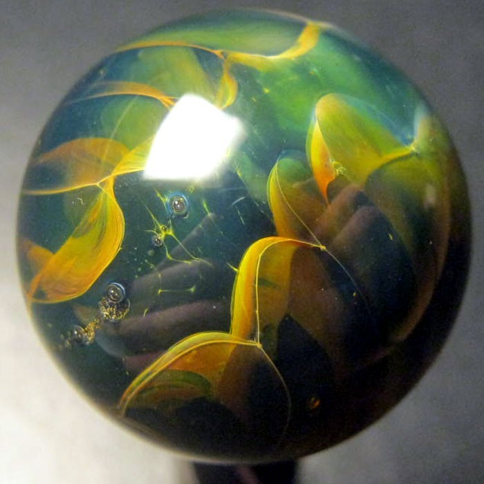Glass Marble - .86" handmade contemporary art lampwork decor sculpture ...