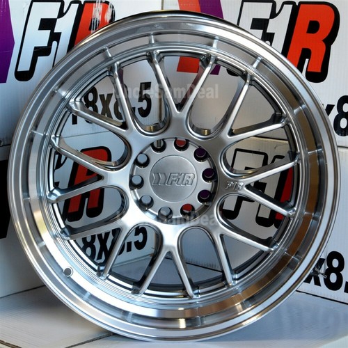 18" 18x8.5 +38 5x100/114.3 F1R F21 MACHINE FACE LIP HYPER BLACK SPORT ...