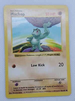 Pokémon TCG Machop Base Set 52/102 Regular Shadowless Common | eBay