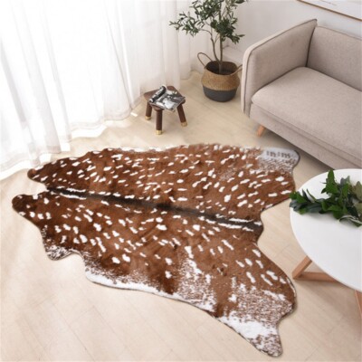 Faux Deer Rug Faux Rug Animal Fur Skin Carpets Hide Area Rugs 41in×35in ...