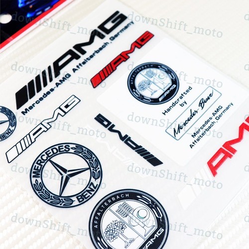 For 9pcs AMG Mercedes Benz Reflective Decal Sticker Set Car Door Window ...