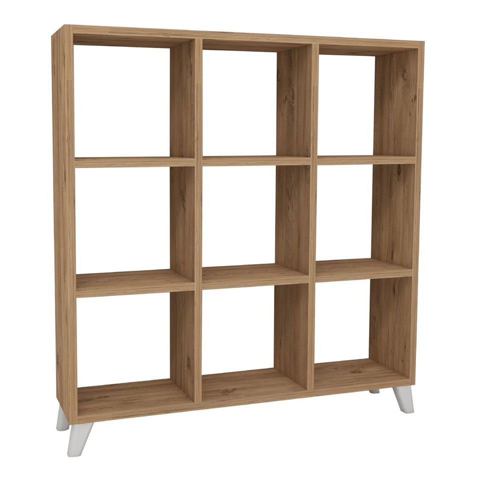 9 Cube Square Bookcase With Legs Cabinet Storage Shelving Display Wood ...