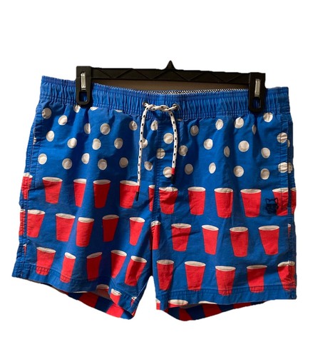 Party Pants Board Shorts Swim Trunks Beer Pong Red Solo Cup Size XL ...