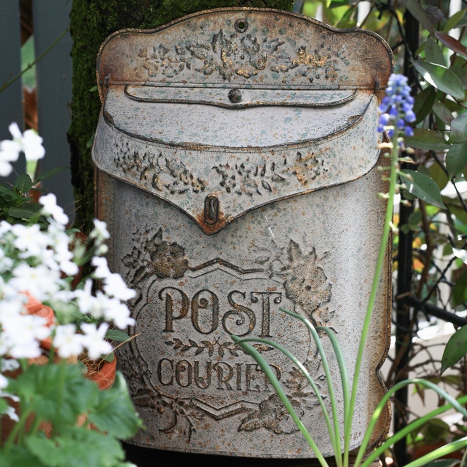 Vintage Rustic Letter Box Post Box Wall Mounted Decorative Metal ...