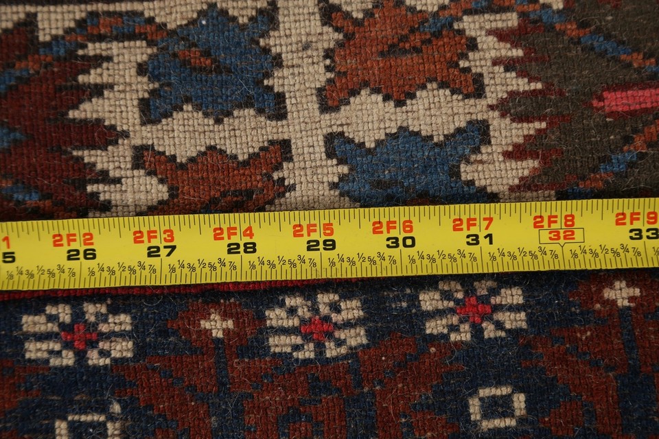 Antique Vegetable Dye Geometric Kazak Russian Oriental Runner Rug 5x11 ...