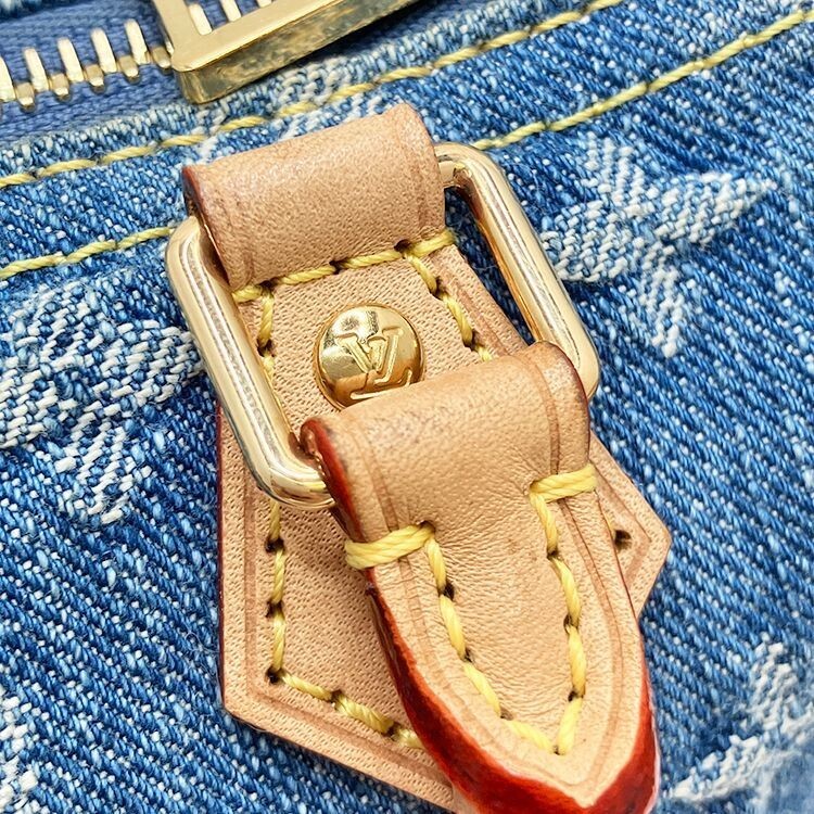 LOUIS VUITTON Monogram Denim LV Remix Nano Speedy M82950 Hand bag w ...