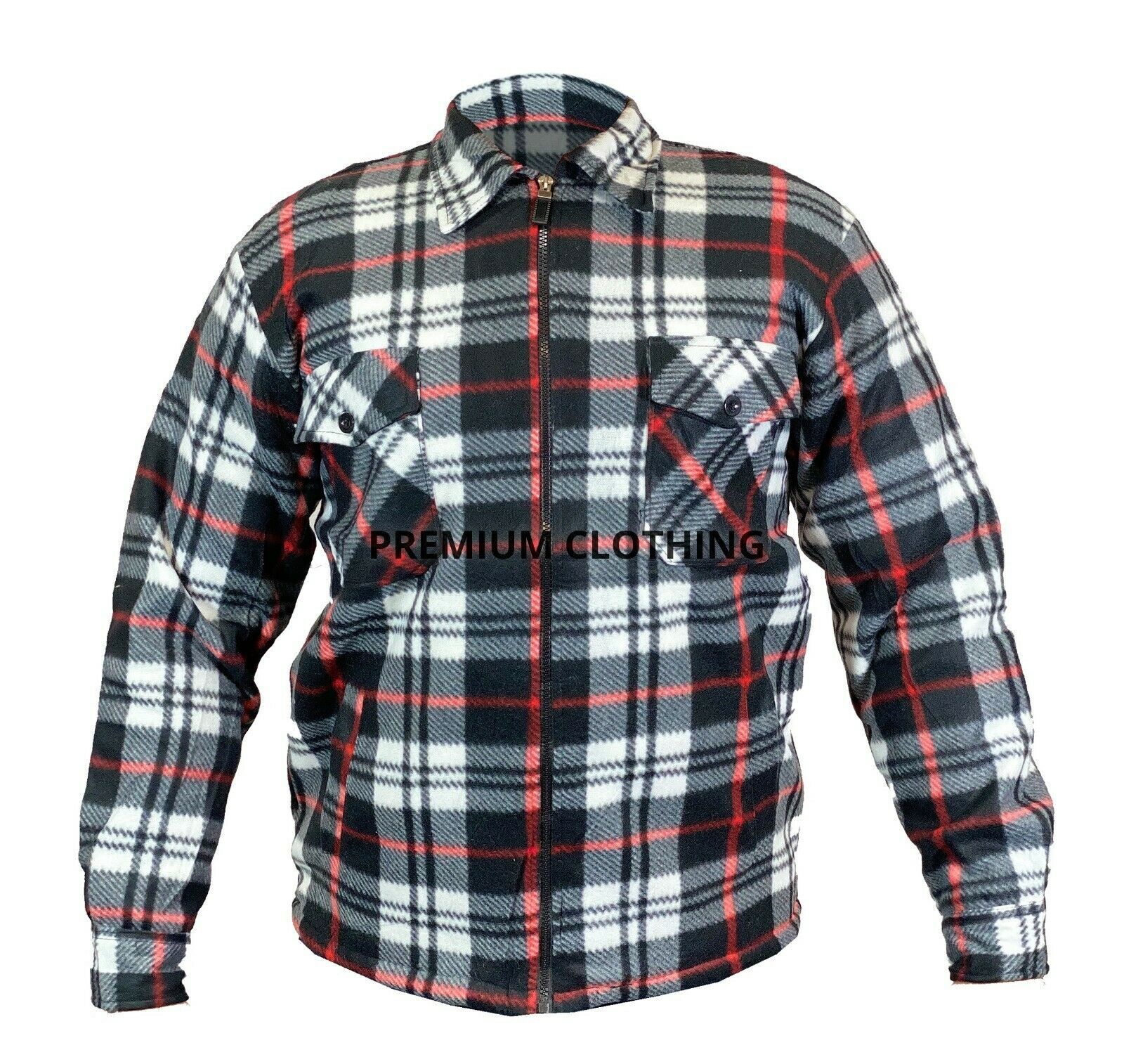 LINED THERMAL Mens Lumber jackets quilted Fleece shirt Sherpa Flannel ...