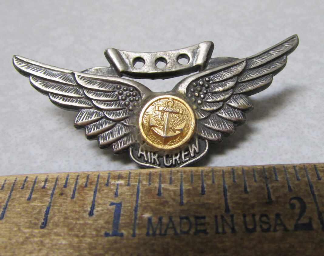 WWII sterling US Navy Air Crew wings pin, Beautiful condition, great ...