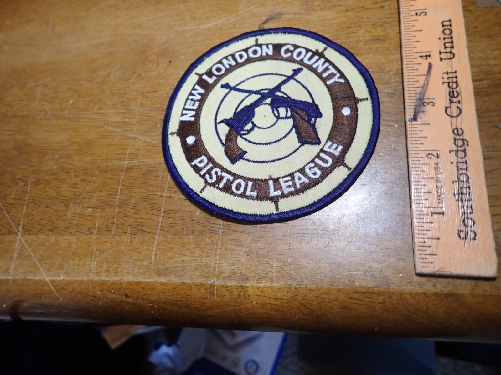 NEW LONDON CONNECTICUT PISTOL FIREARMS NRA VEST PATCH OBSOTETE BX 11#26 ...