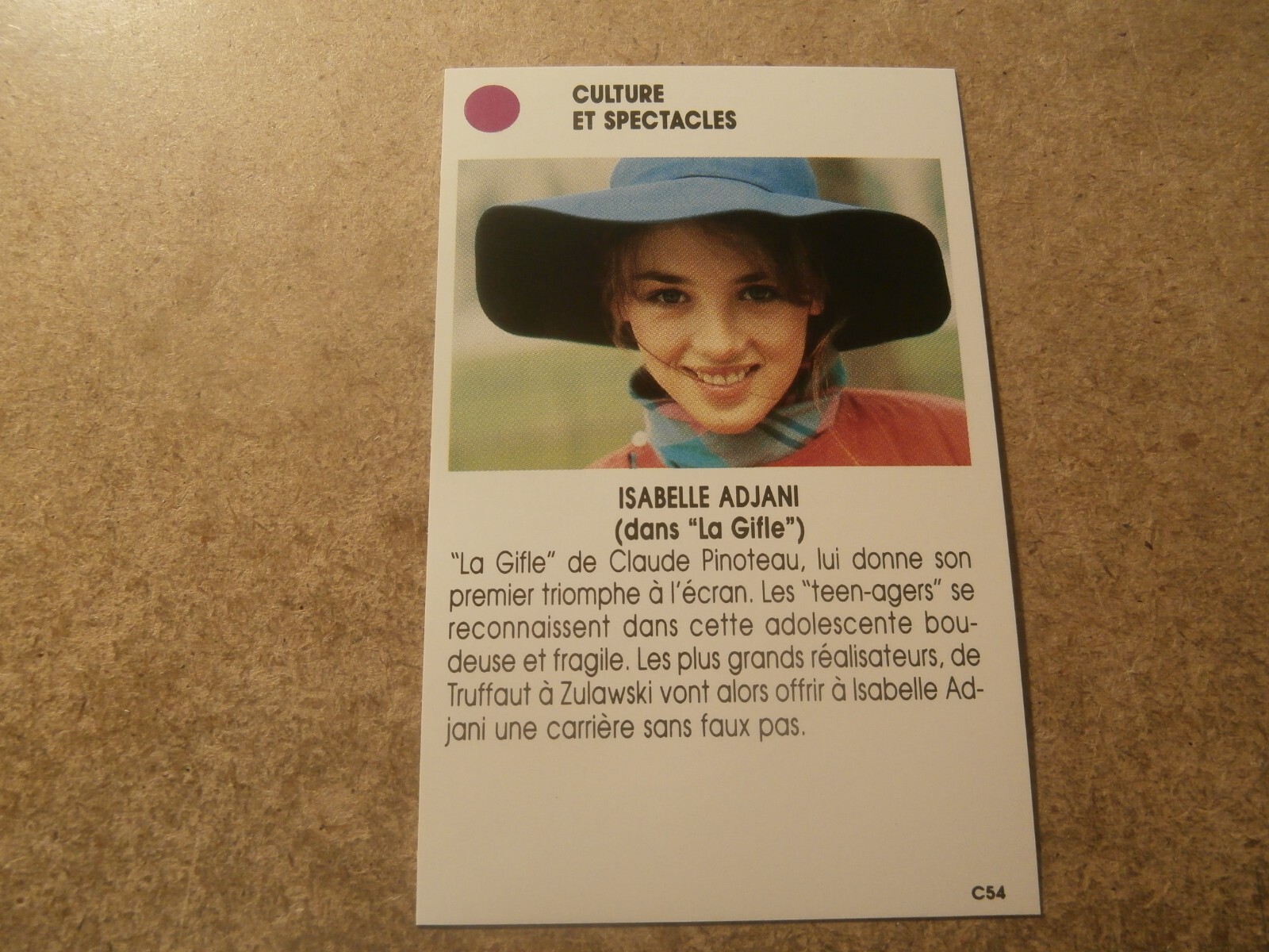 ISABELLE ADJANI, RARE VINTAGE 80s TRADING "ROOKIE" CARD, COLLECTOR ...