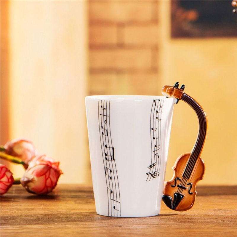 Music Mug for Creative Violin Ceramic Mugs Coffee Tea Milk Stave Cups 2 ...