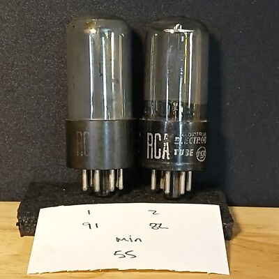 Matched Pair RCA Old Logo 6V6 GT Audio Tubes - TESTED at 91 and 82 with ...