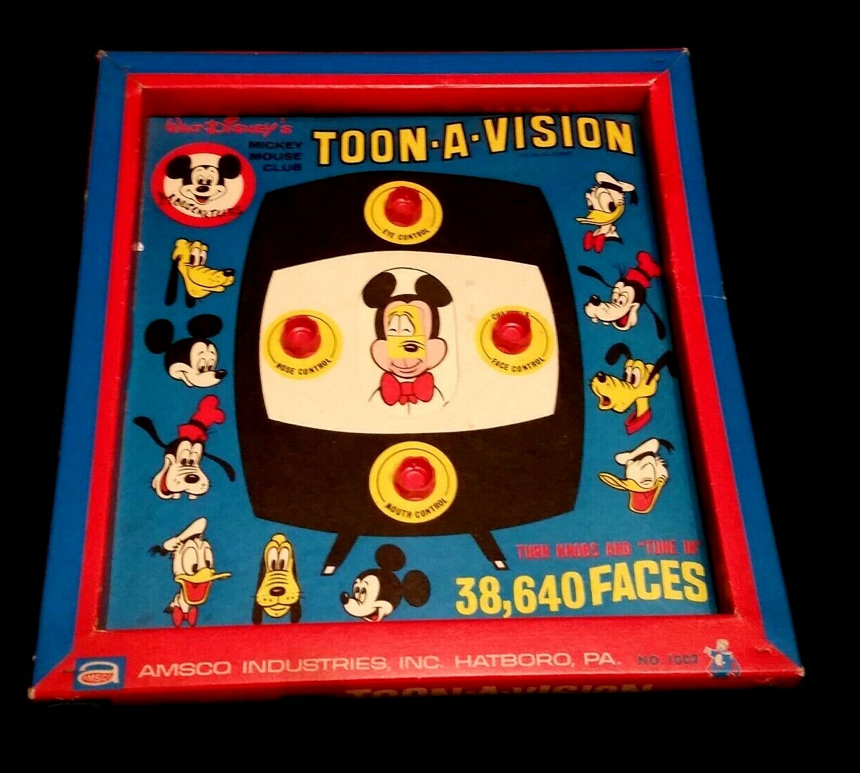 Amsco Walt Disney Toon-A-Vision Toy Mickey Mouse Club TV Toy Game #1002 ...