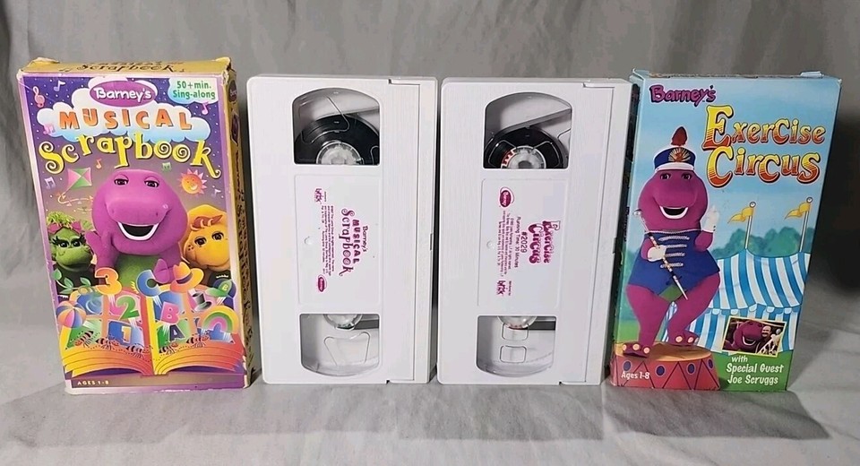 Barney VHS Vintage Lot of 9 Tapes! White VHS Tapes! Rare! Classic ...