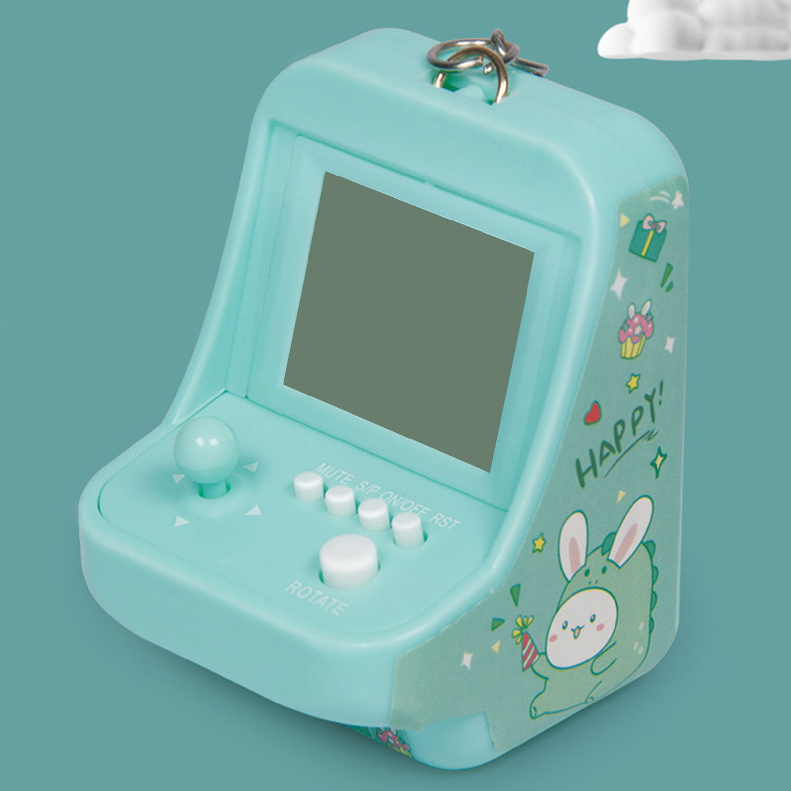 Arcade Game Machine with Keychain Decorative Building Block Game Retro ...
