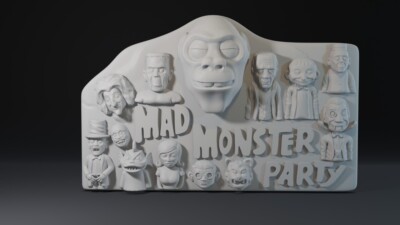 MAD MONSTER PARTY PLAQUE 3D PRINTED 8 inches long | eBay