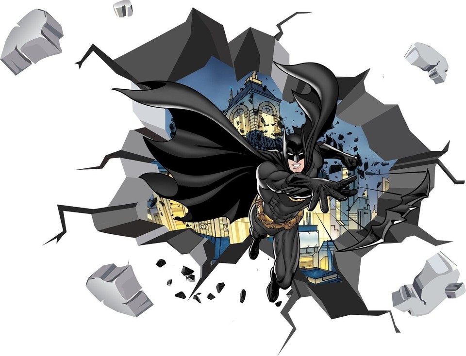 Batman Superhero WALL EXPLOSION Decal Wall Sticker Home Decor Art Kids ...