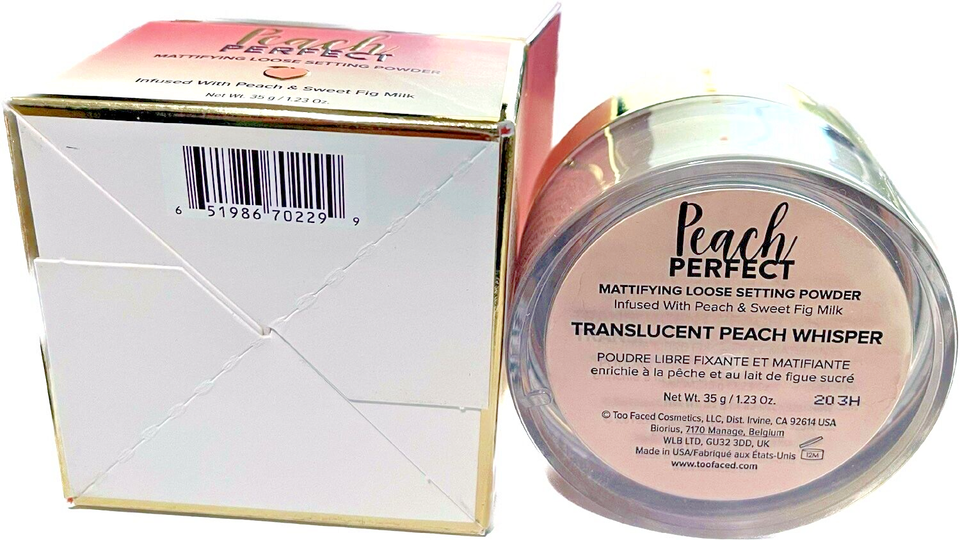 Too Faced Peach Perfect Mattifying Loose Setting Powder Net Wt 35g/1.23 ...