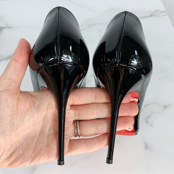 Christian Louboutin Kate Black Patent Calf Leather 100 mm Heels Pumps ...