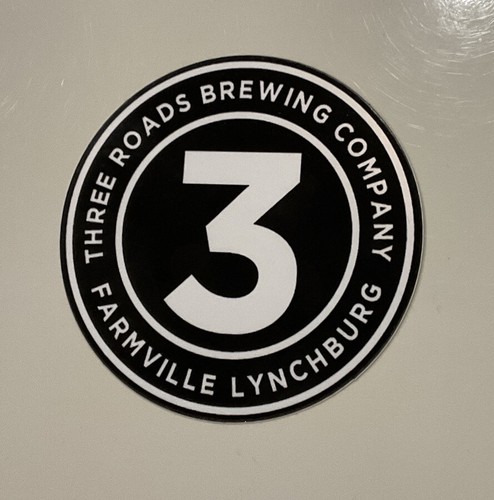 Three Roads Brewing Company Sticker Farmville Lynchburg | eBay