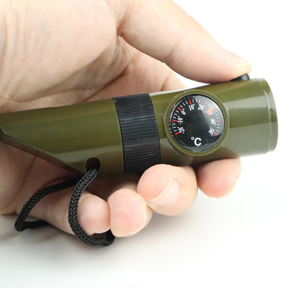 4pc 7 in 1 Military Emergency Survival Whistle Compass Thermomet Tools ...