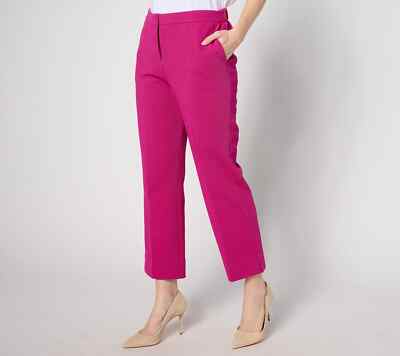 Joan Rivers Red Carpet Regular Stretch Pique Ankle Pants-Fuschia-XS-NEW ...