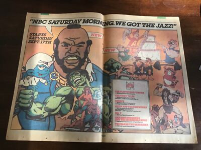1983 VINTAGE 2PG AD NBC SATURDAY MORNING CARTOONS MR T,THUNDARR,SPIDER ...