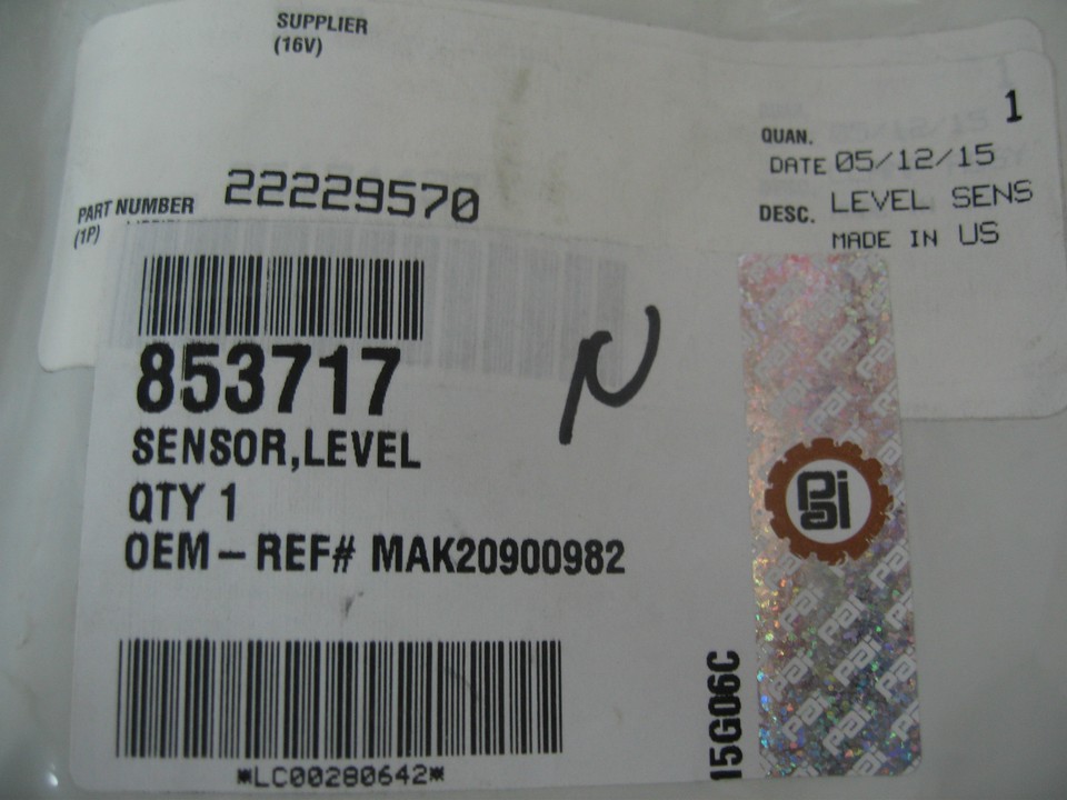 Coolant Level Sensor PAI # 853717 Ref# Mack 20900982, 22229570, Volvo ...