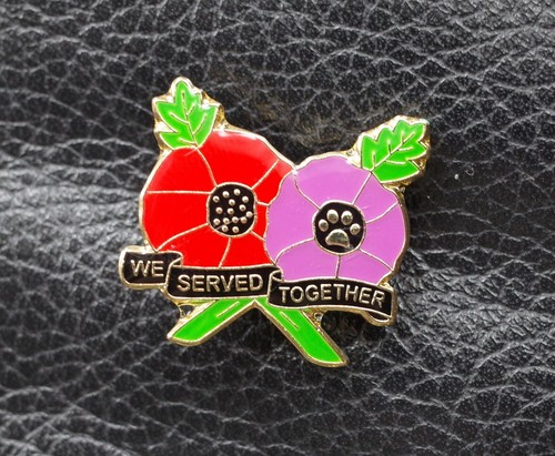 We served together Animals at war enamel pin badge 2022 purple poppy | eBay