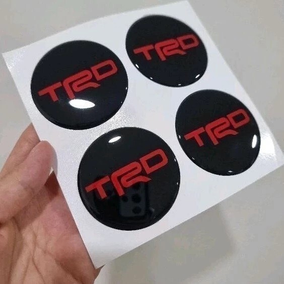 4 Pcs FOR TRD STICKER RESIN REFLECT LOGO DECAL EMBLEM WHEEL RIMS CENTER ...
