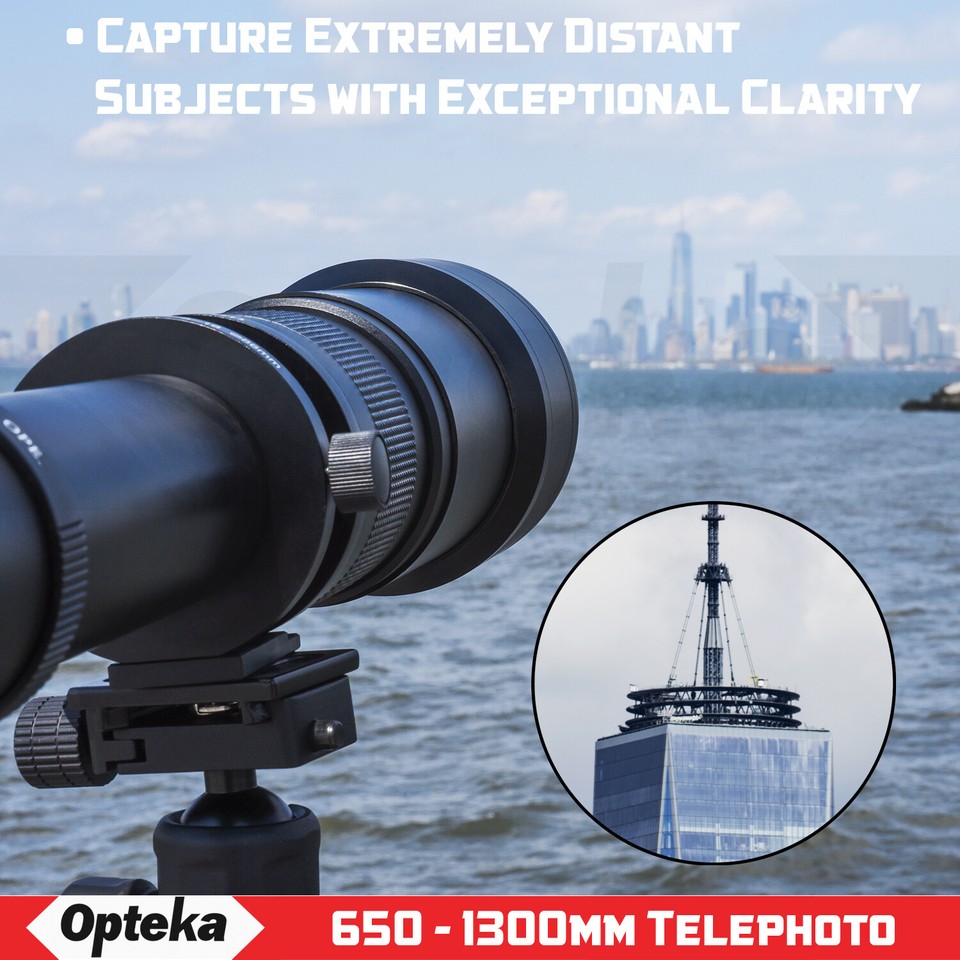 Opteka 650-1300mm FX DX Telephoto Zoom Lens for Nikon F Mount DSLR ...