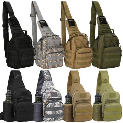 Outdoor Tactical Sling Bag Military MOLLE Crossbody Pack Chest Shoulder ...