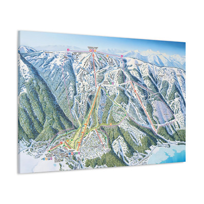 Tamarack Resort ID Trail Map Canvas Poster Idaho Ski Resort 48x32 | eBay