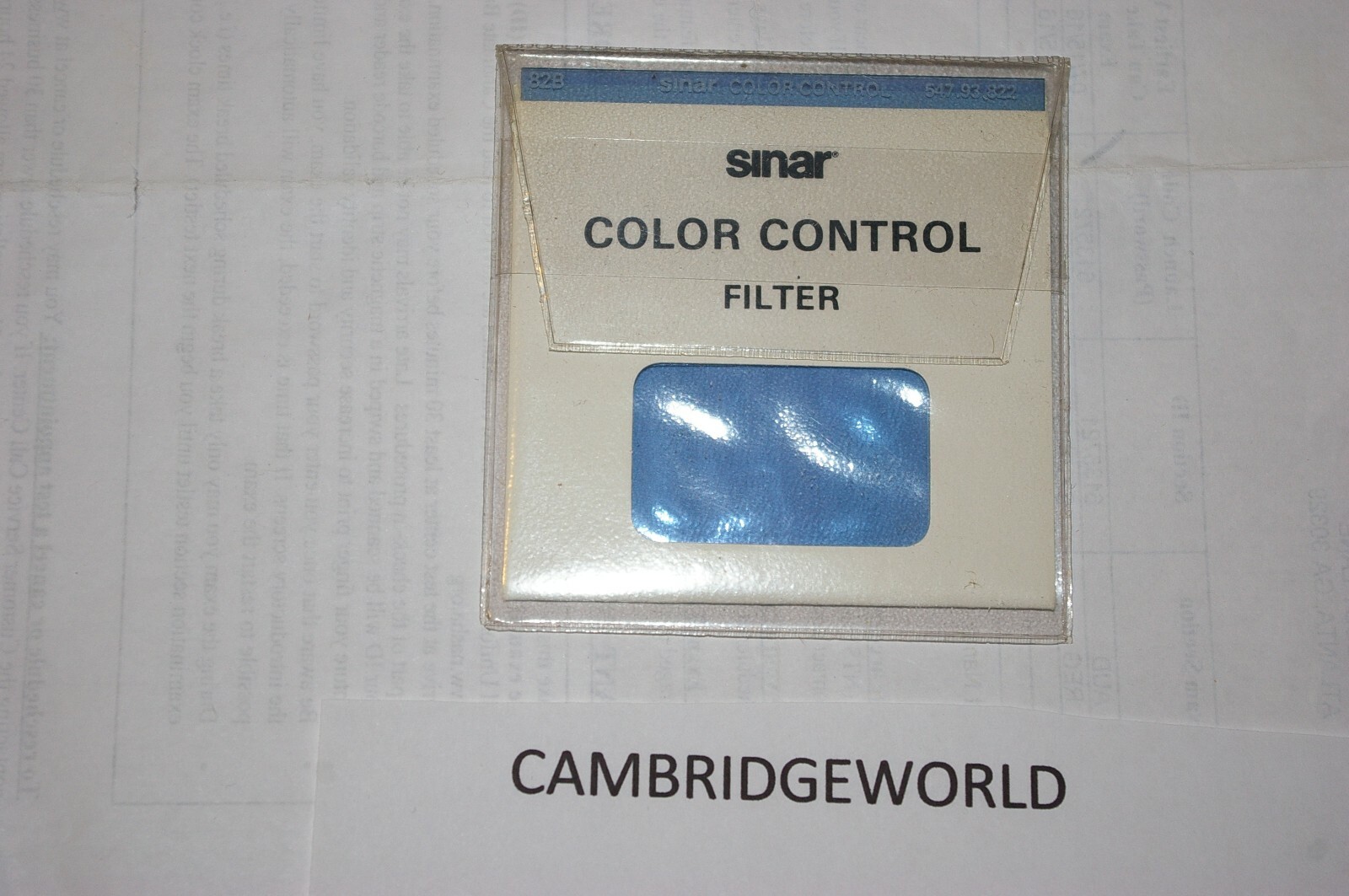 Sinar Filter Color Control 3x3" 75mmX75mm 82 547.93.820 NEW with FILTER ...