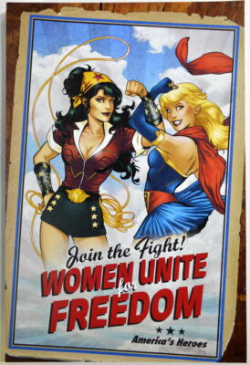 DC BOMBSHELLS Print - WONDER WOMAN & SUPERGIRL Women Unite For Freedom ...