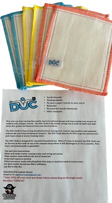 6 DOC Anti Bacterial Reusable Fiber Cleaning Cloths Rags 6"x7" Eco ...