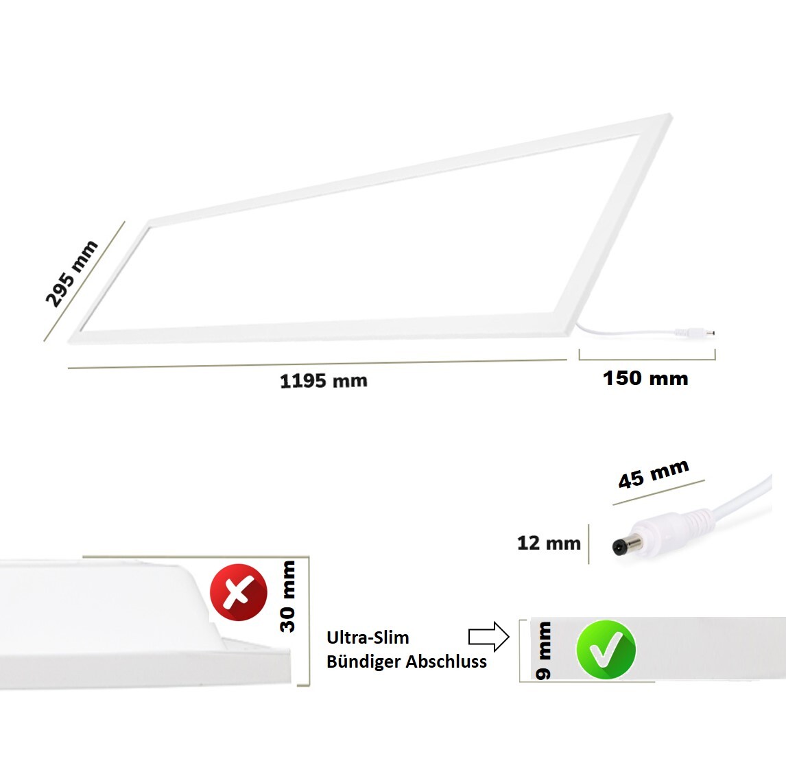 Premium LED Panel Deckenpanel Einbau 30x30 60x30 120x30 62x62 Raster ...