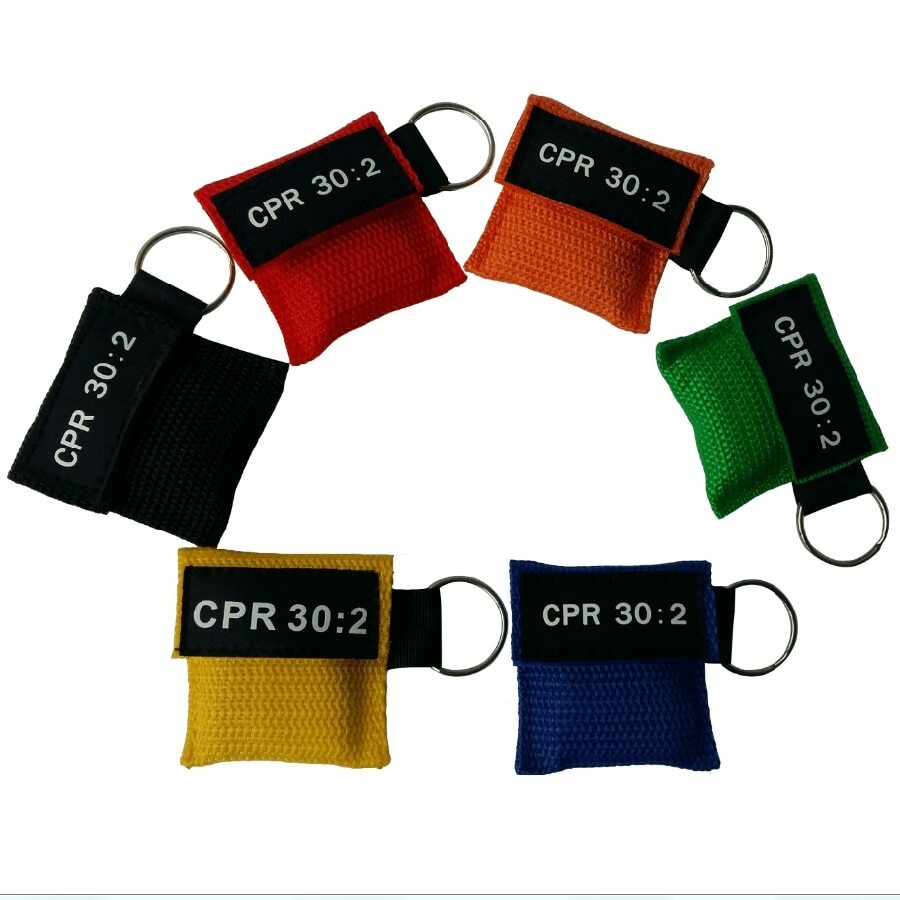 12 pcs CPR Mask Keychain Key Ring Face Shield first aid kits cpr face ...