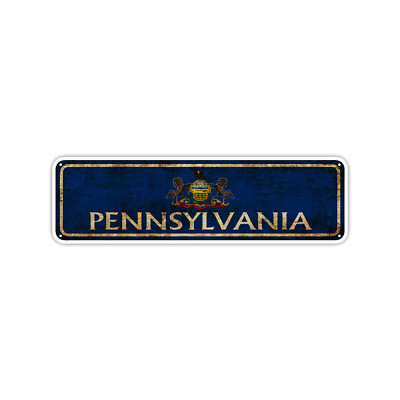 Pennsylvania State Flag Vintage Sign Pennamite Gift Road Wall Décor ...