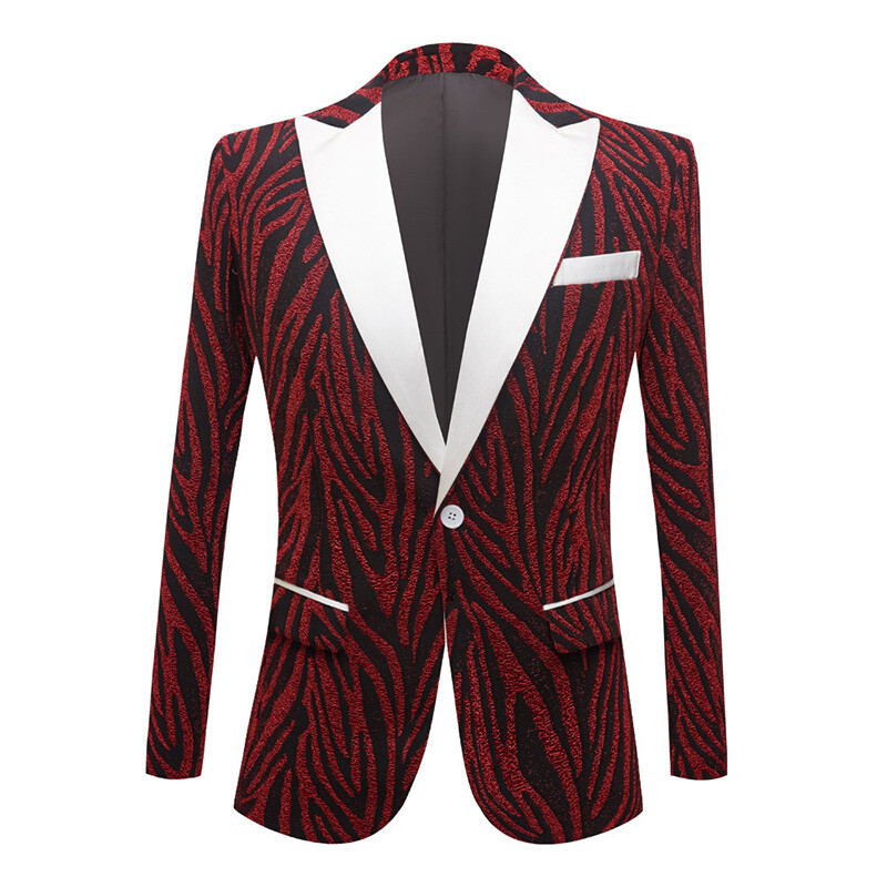 Men Zebra Stripe Lurex Jacket Suit Blazer Fancy Dress Showman Costume ...