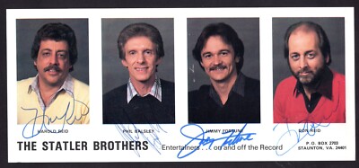 The Statler Brothers Country Music Band Hand Signed Autograph Vintage ...