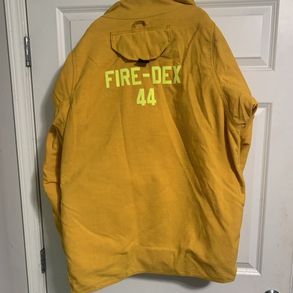 Yellow Fire-Dex Turn Out Gear Fire Fighter Jacket Chest 44 Length 32 ...