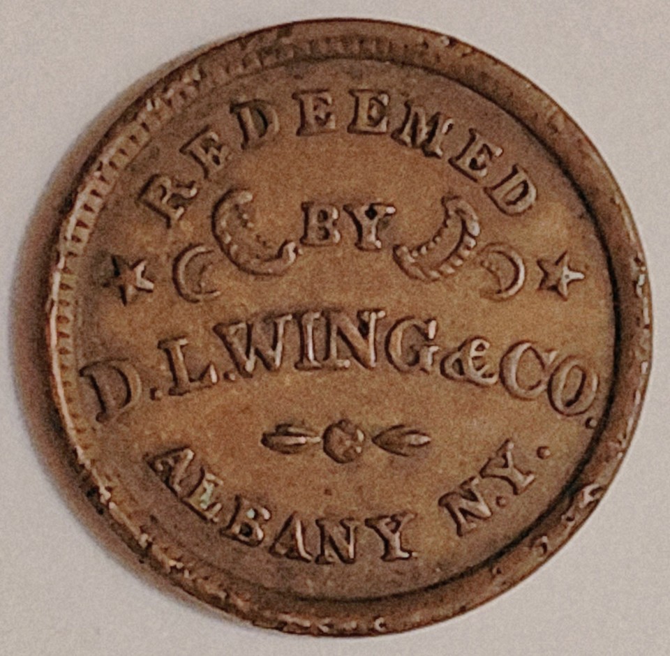 D. L. Wing & Co. Albany, N.Y., Union Flour, Civil War Store Card Token ...