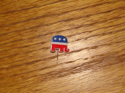 POLITICAL LAPEL PIN GOP REPUBLICAN ELEPHANT PLASTIC BUTTON | eBay