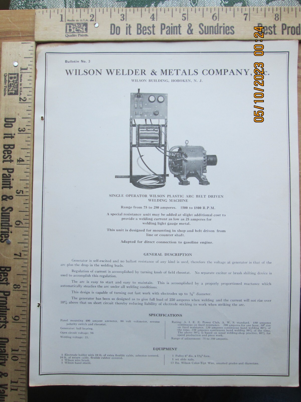 wilson plastic-arc belt driven welding machine bulletin no 3 , 1920s | eBay