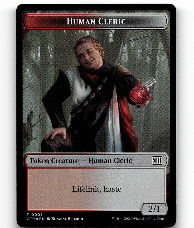 FOIL - MTG Mercenary Human Cleric Token - Outlaws of Thunder Junction ...