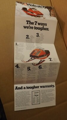 Vtg 1972 Moto-Ski Snowmobile Sales Flyer MS-18 Grand Prix Zephyr Capri ...