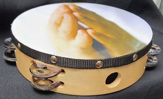 8" Praying Hands Tambourine Double Row Jingle Percussion Instrument ...