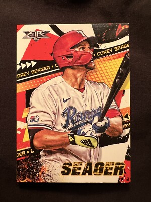 COREY SEAGER 2022 Topps FIRE 🔥 BASEBALL BASE CARD #121 Texas Rangers SS ...
